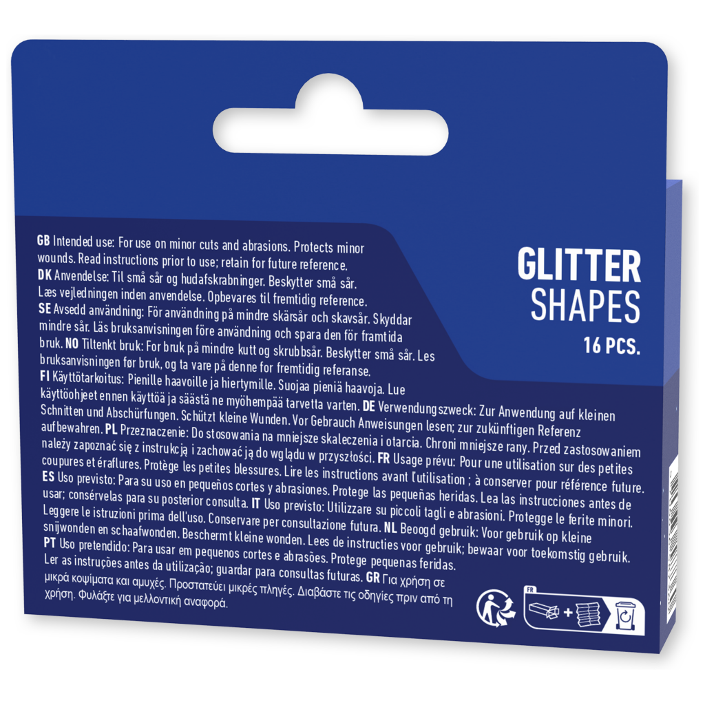 GLITTER PLASTER HEART, DIAMOND, STAR - RFX CARE